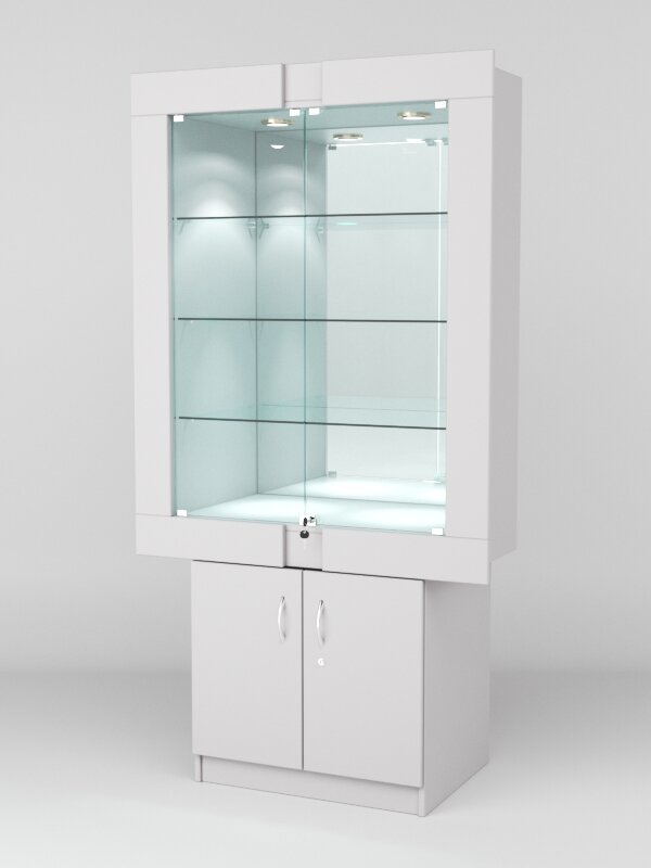 Витрина "электра" №12-1 (задняя стенка - зеркало), Серый. Производитель товара - компания Westcom.