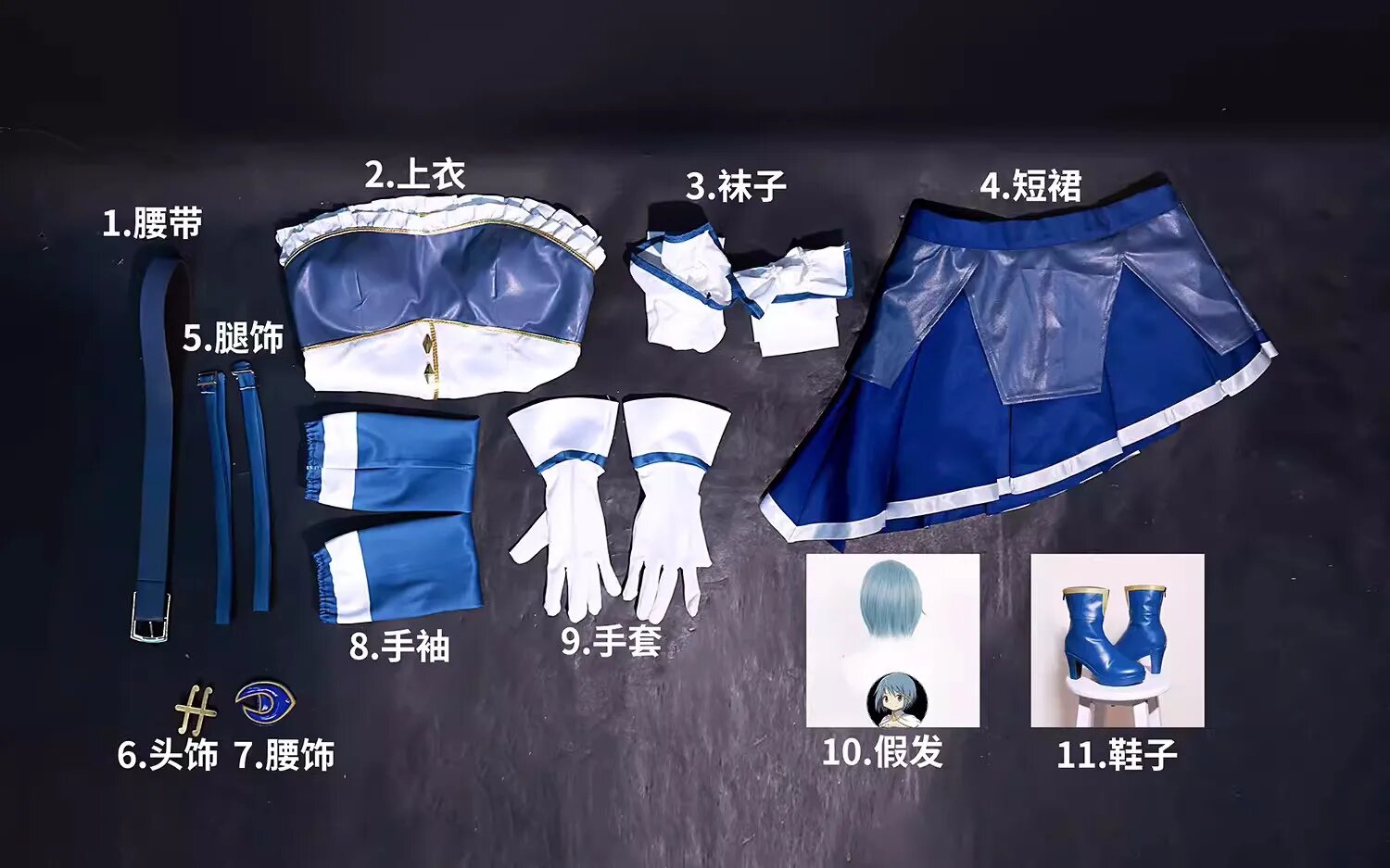 Косплей костюм Мики Саяка из Puella Magi Madoka Magica М, costume wig shoes