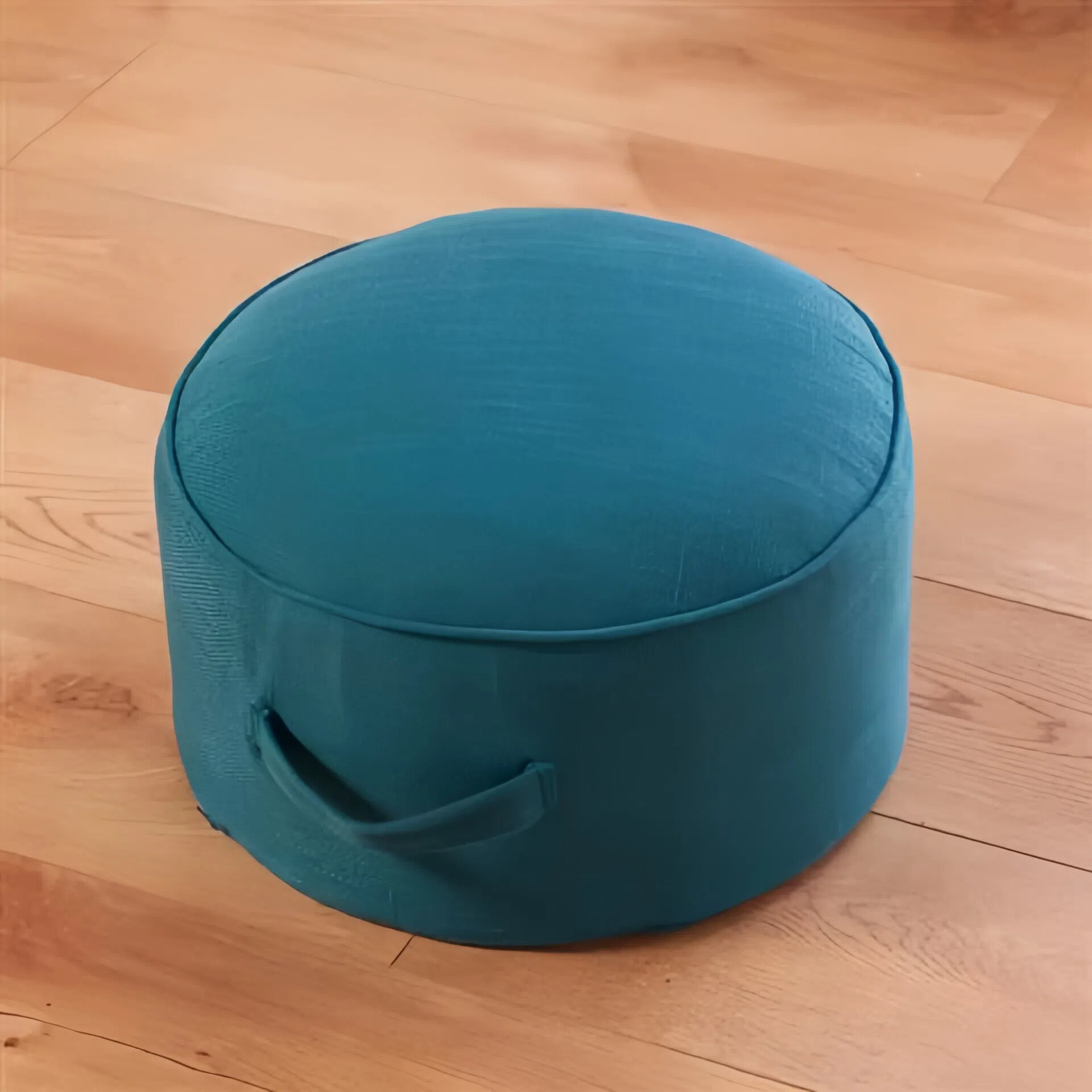 Табурет-футон Amadora, лен, МДФ, овальный, голубой, нагрузка до 200 кг