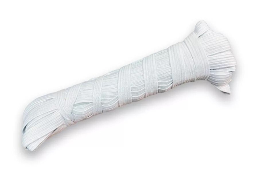 Резинка продёжка 8мм белый 10м С907