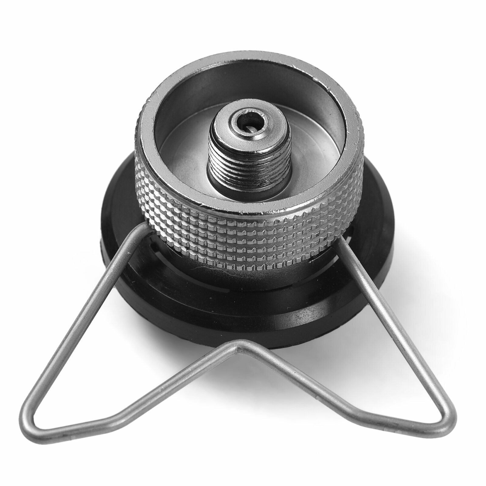 Адаптер для газовой плиты для кемпинга с кронштейном, адаптер для газа, преобразовательный адаптер головки газовой картридж, материал: нержавеющая сталь + медь + алюминиевый сплав, размер: 55 * 60 * 30 мм / 2.2 * 2.4 * 1.2 дюйма, вес: 36 г / 1.3 унции,