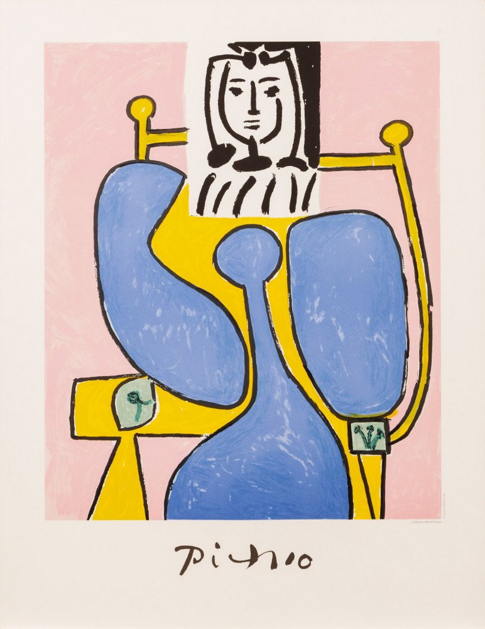 Плакат, постер Пабло Пикассо. Женщина в кресле на холсте, размер 30х42см