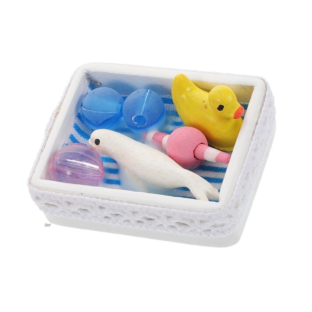 Миниатюрная ванна в масштабе 1/12, коробка для хранения, элегантный белый кружевной дизайн, мебель для кукольных домиков и детской комнаты, креативная развивающая игрушка.