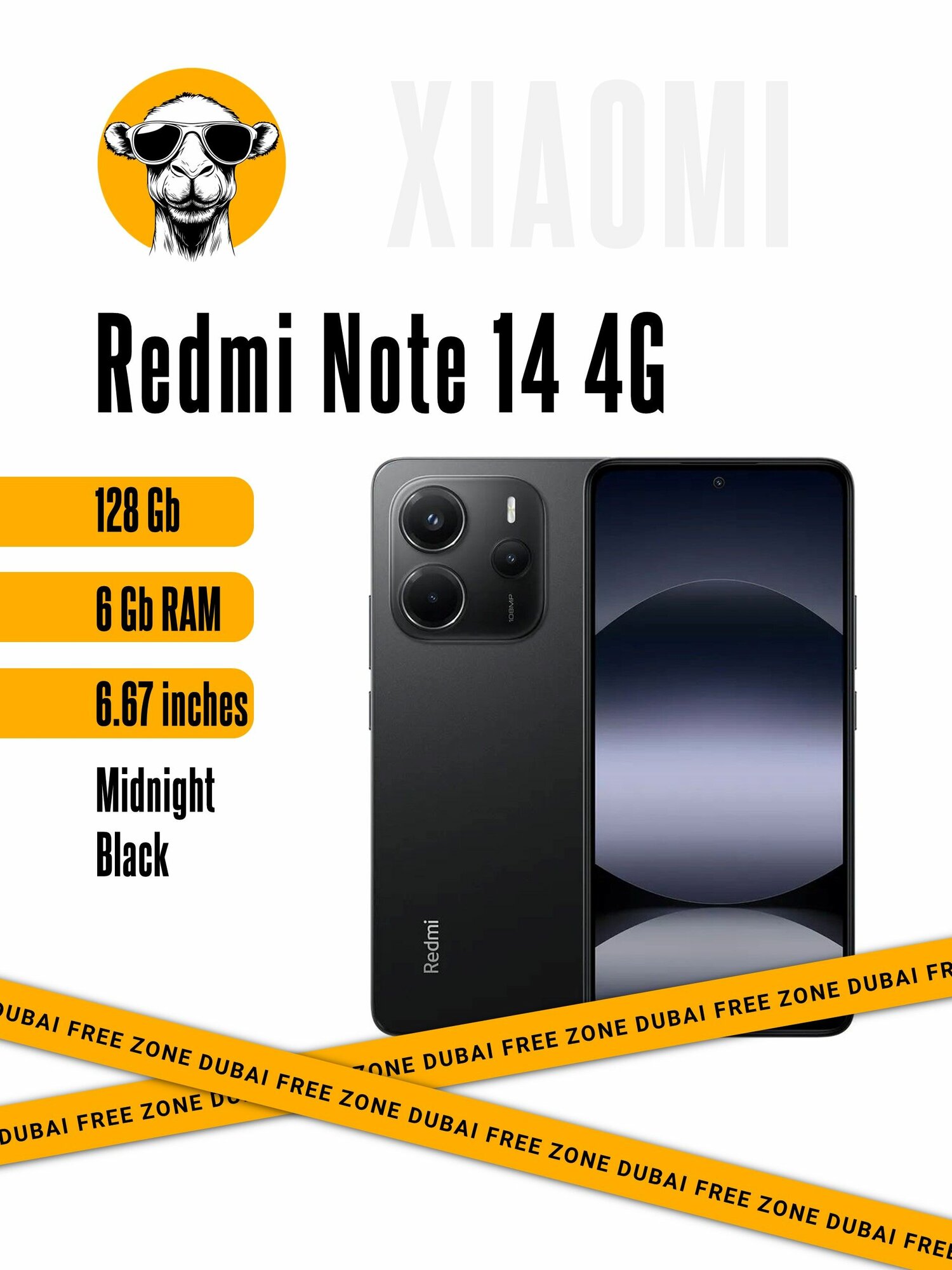 Смартфон Redmi Note 14 4G 6/128Gb Midnight Black/Черный