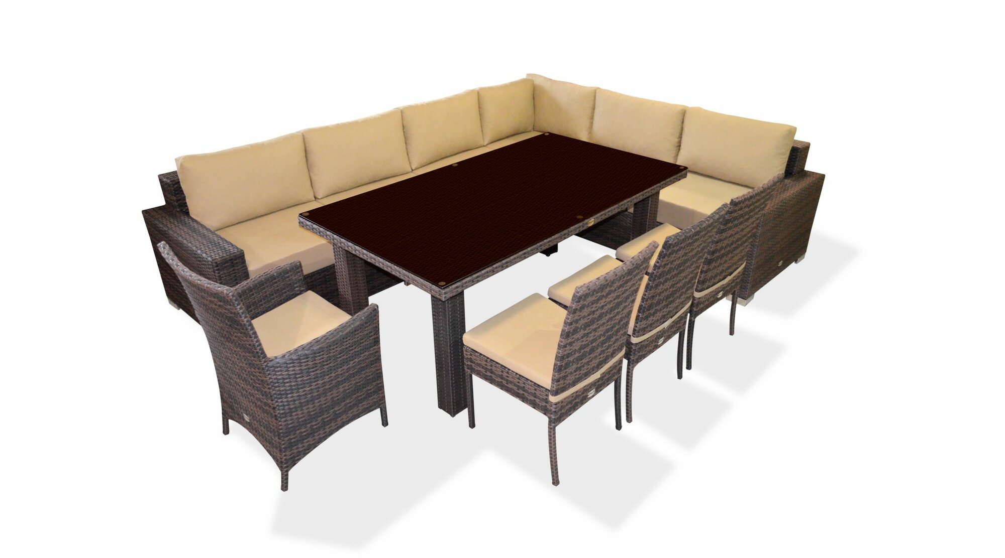 Комплект из искусственного ротанга Монтеррей, цвет микс венге + темно-коричневый