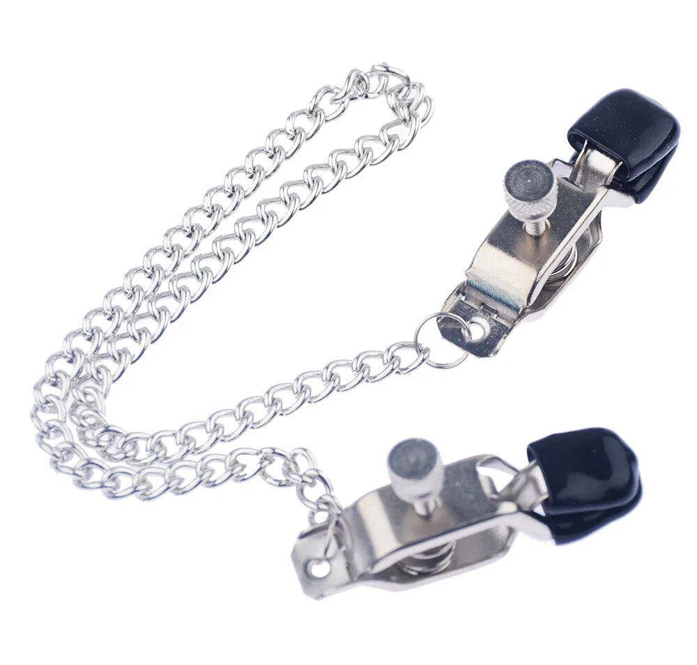 Экзотические аксессуары регулируемого металлического зажима для сосков с толстой цепочкой для пар, женщин, зажим для груди, удовольствие, секс-игрушки для взрослых C Silver