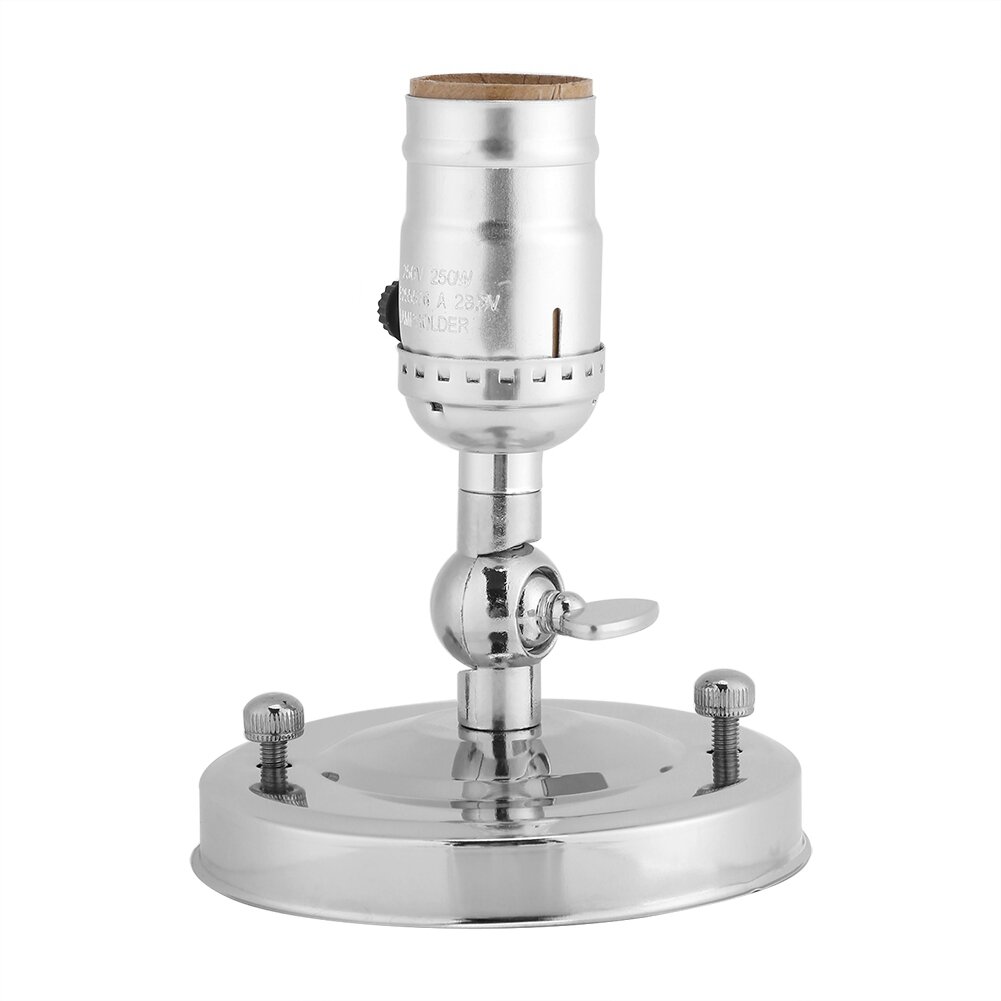 Винтажный настенный светильник E27 с выключателем для домашнего использования и декора, серебристый