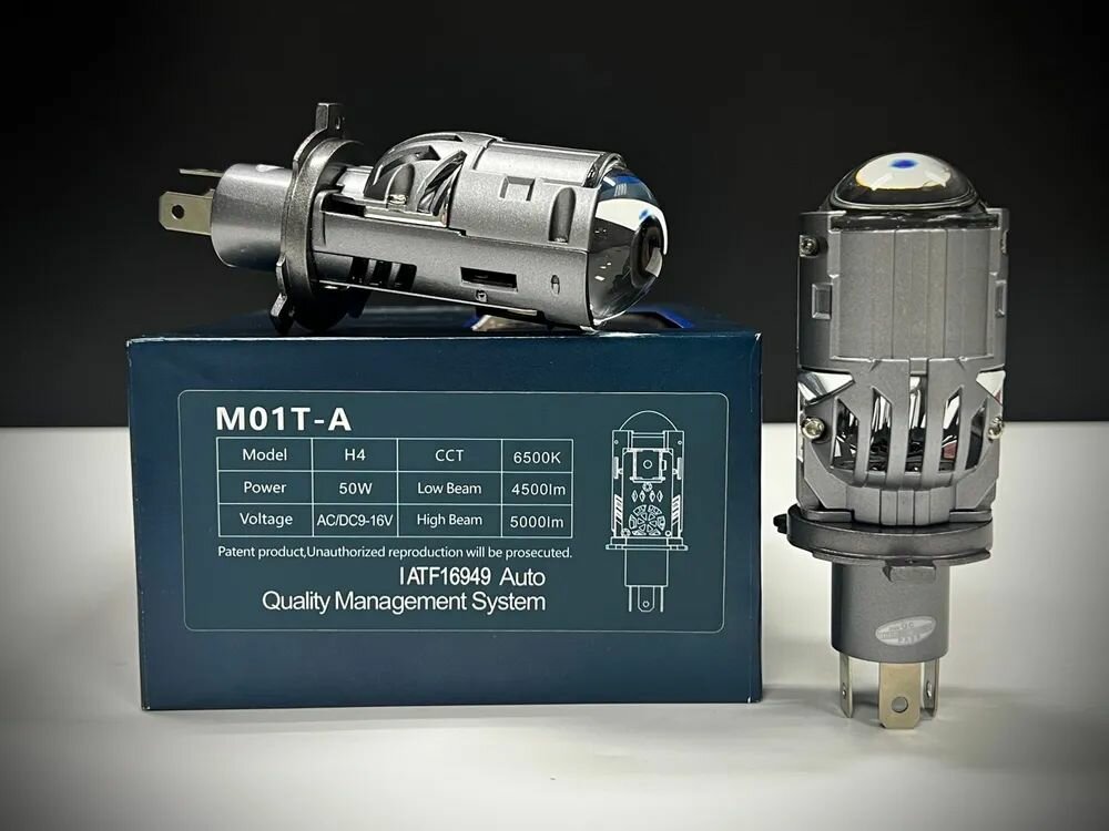 Мини линзы H4 Double Led 6500к для Lada Granta — фото 1