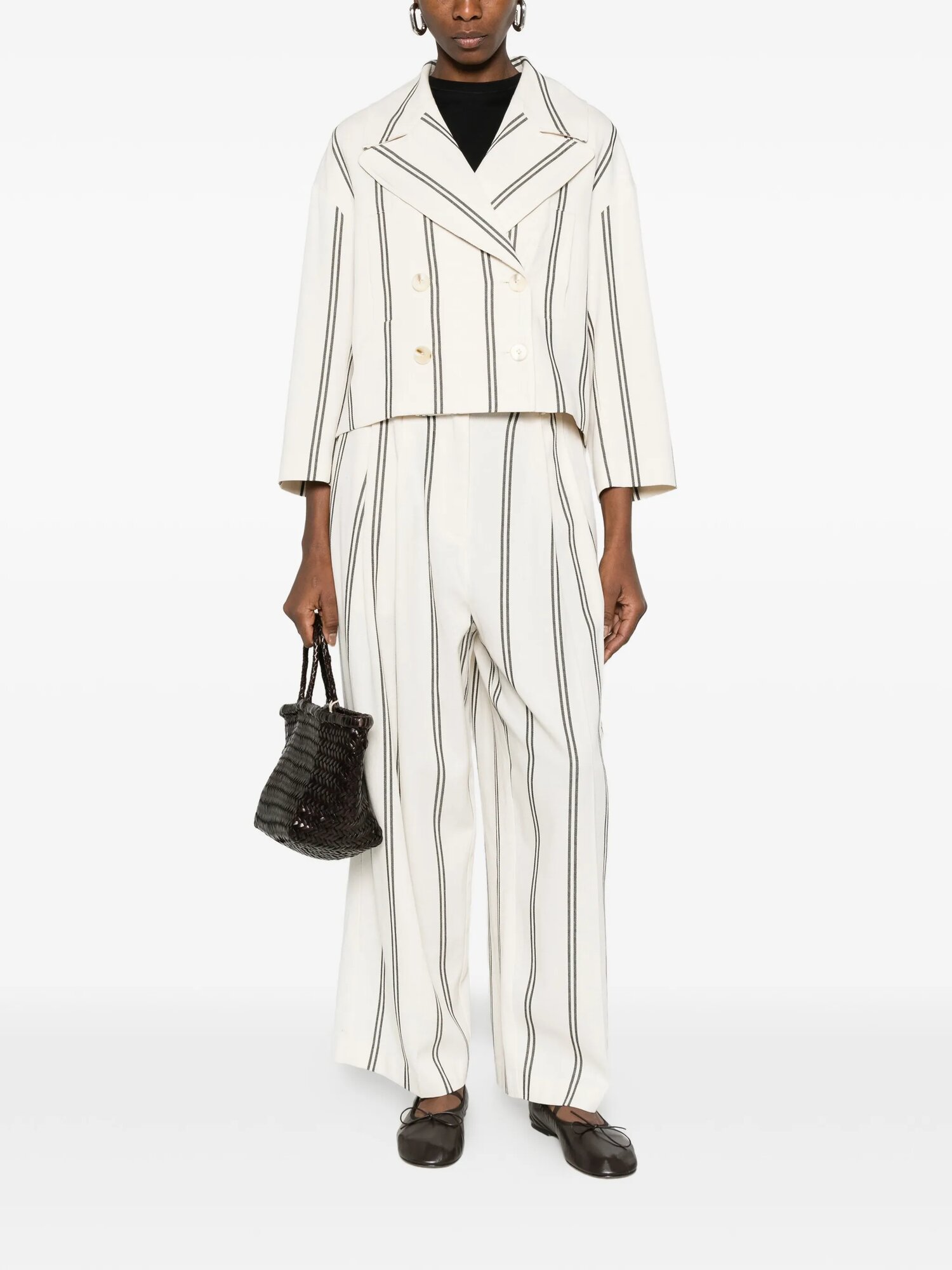 Брюки Psophia Stripe-pattern pleated trousers, размер 40, разноцветный — фото 1