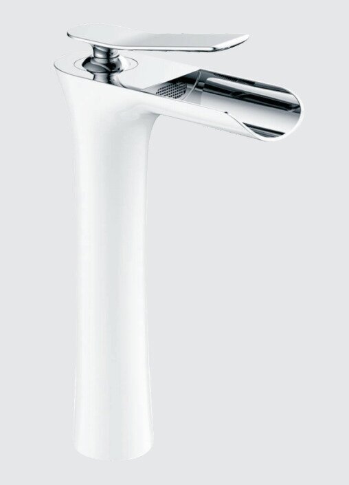 Смеситель Oute "Водопад", каскадная подача воды, белый, латунь