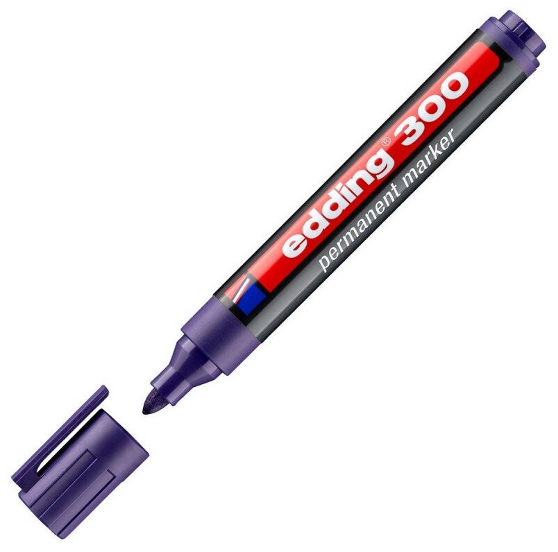 Маркер перманентный EDDING 300/8 фиолетовый 1,5-3 мм кругл. наконечник 1183265