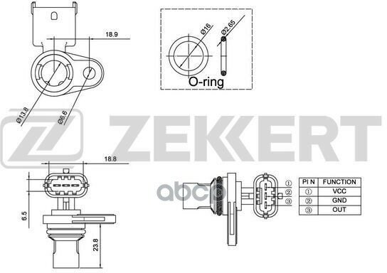 Датчик Положения Распредвала Opel Vectra C 04- Zafira B 05- Astra H 06- Fiat Croma (194_) 05- Alfa Rome Zekkert арт. se-4027