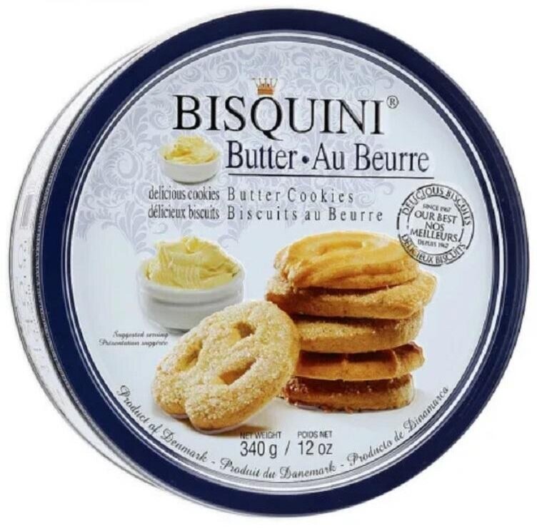 Печенье сдобное Bisquini Датское ассорти, 340г