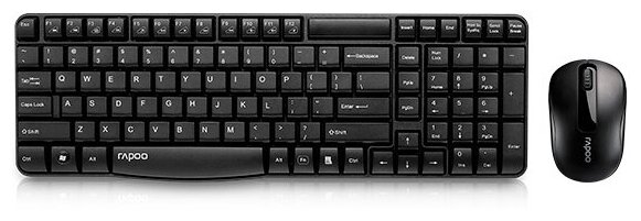 Клавиатура + мышь Rapoo X1800 клав: черный мышь: черный USB