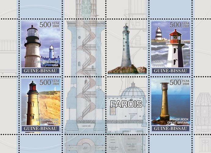 Почтовые марки Гвинея-Бисау 2008г. "Маяки" Маяки MNH