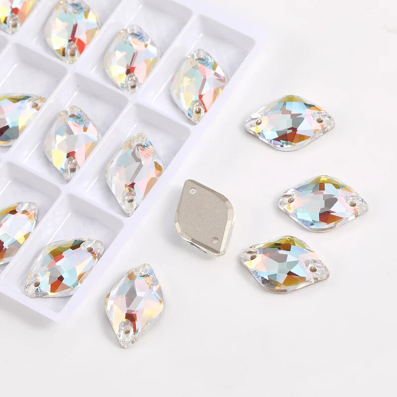 Стразы для платья горный хрусталь 9x14 мм 12x18 мм 9X14mm 10pcs, Crystal 001LA