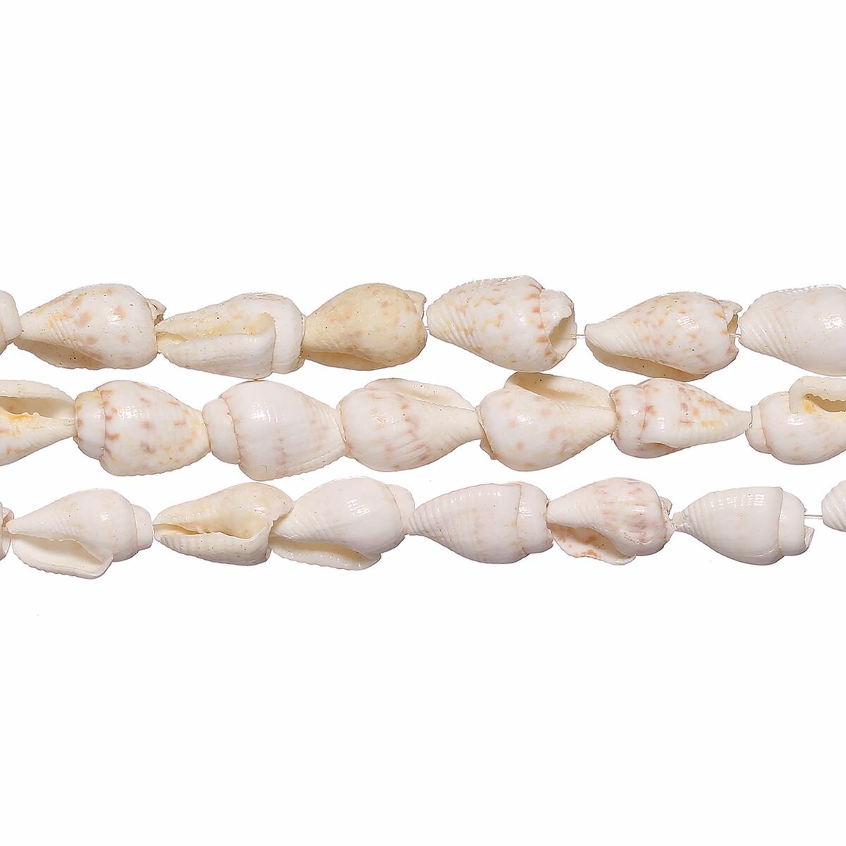 Бусина из ракушки, 7х4 - 12х8мм, белая, 110-170 шт, низка