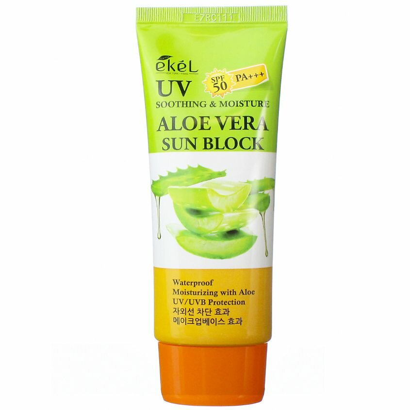 EKEL Солнцезащитный крем для лица и тела UV Soothing & Moisture Aloe Vera Sun Block SPF50