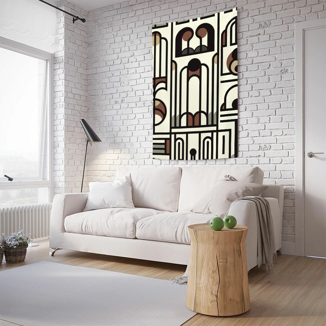 Вертикальное фотопанно на стену JoyArty "Ретро линии", из ткани, 150х200 см