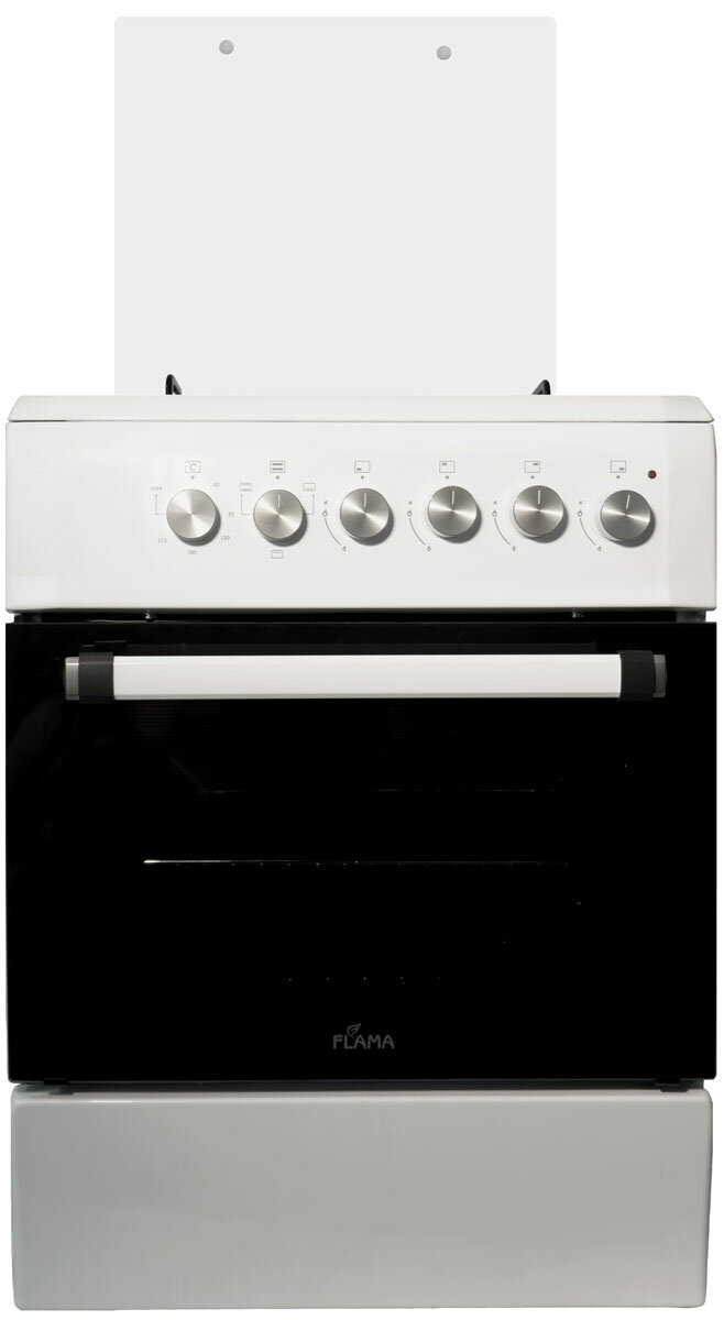 Комбинированная плита Flama FK 1426 W 60 см, 4 конфорки, белый