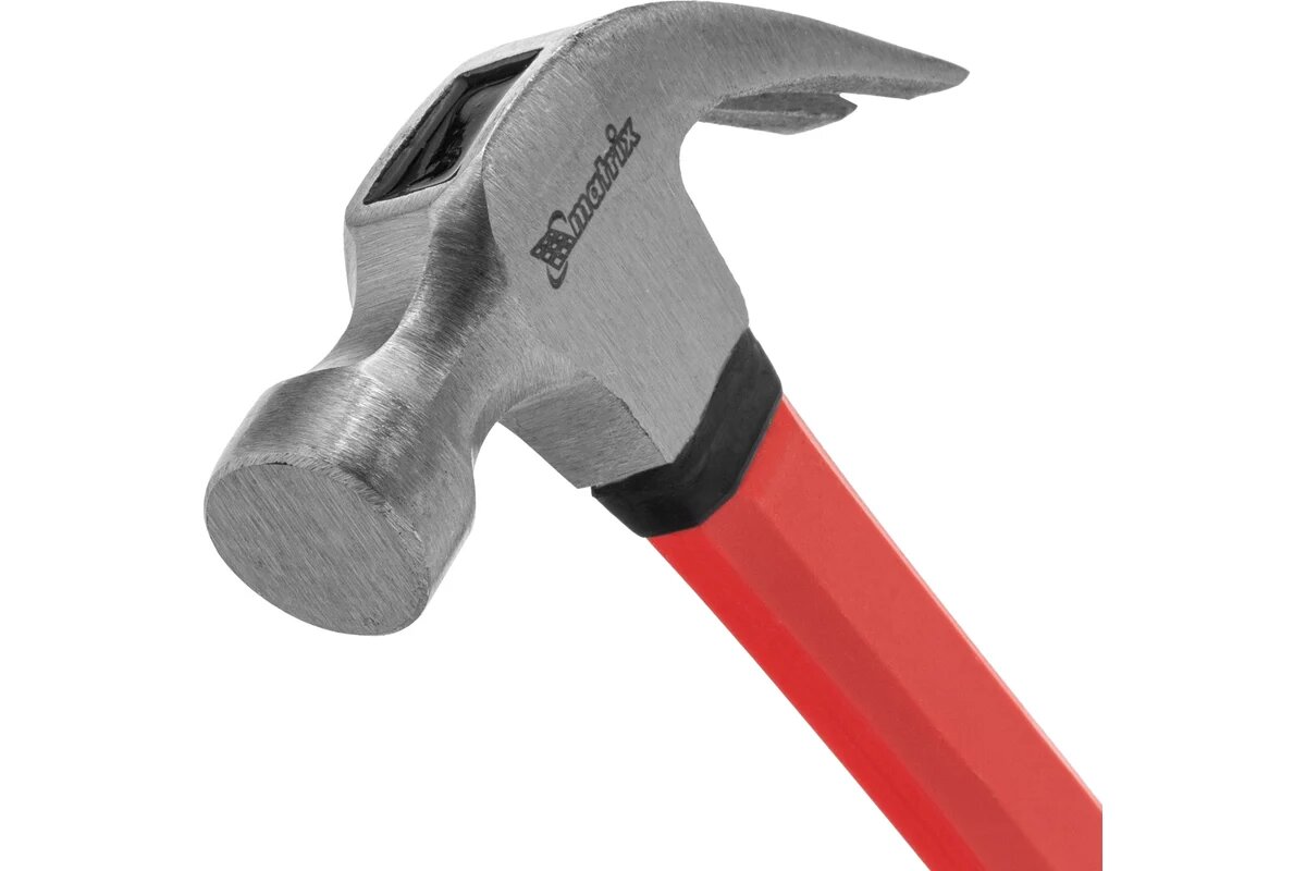 MATRIX Молоток-гвоздодер, 450 г, боек 27 мм, фибергласовая обрезиненная рукоятка// 10450