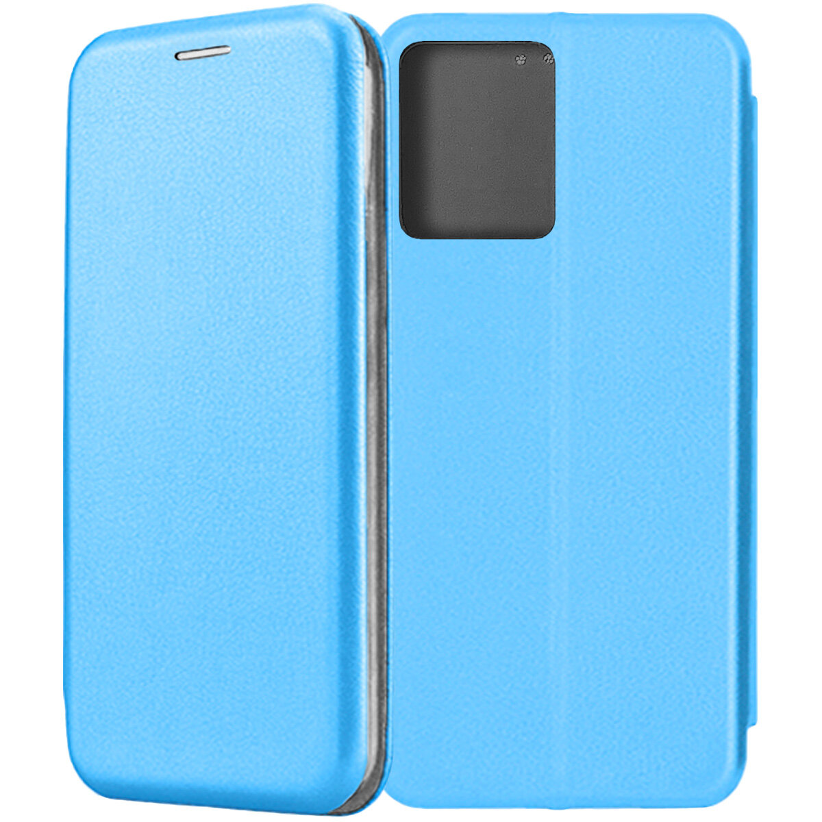 Чехол-книжка для Redmi Note 12 голубой / подставка, отделение для карт
