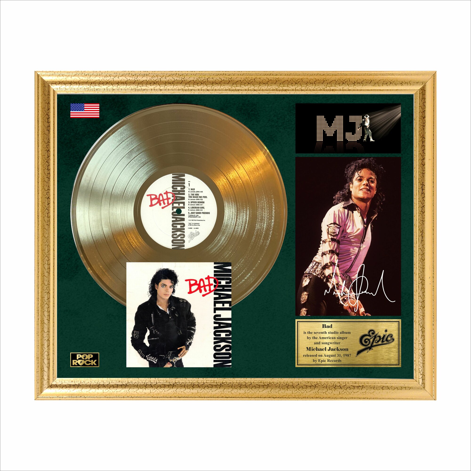 Золотая виниловая пластинка Michael Jackson Bad