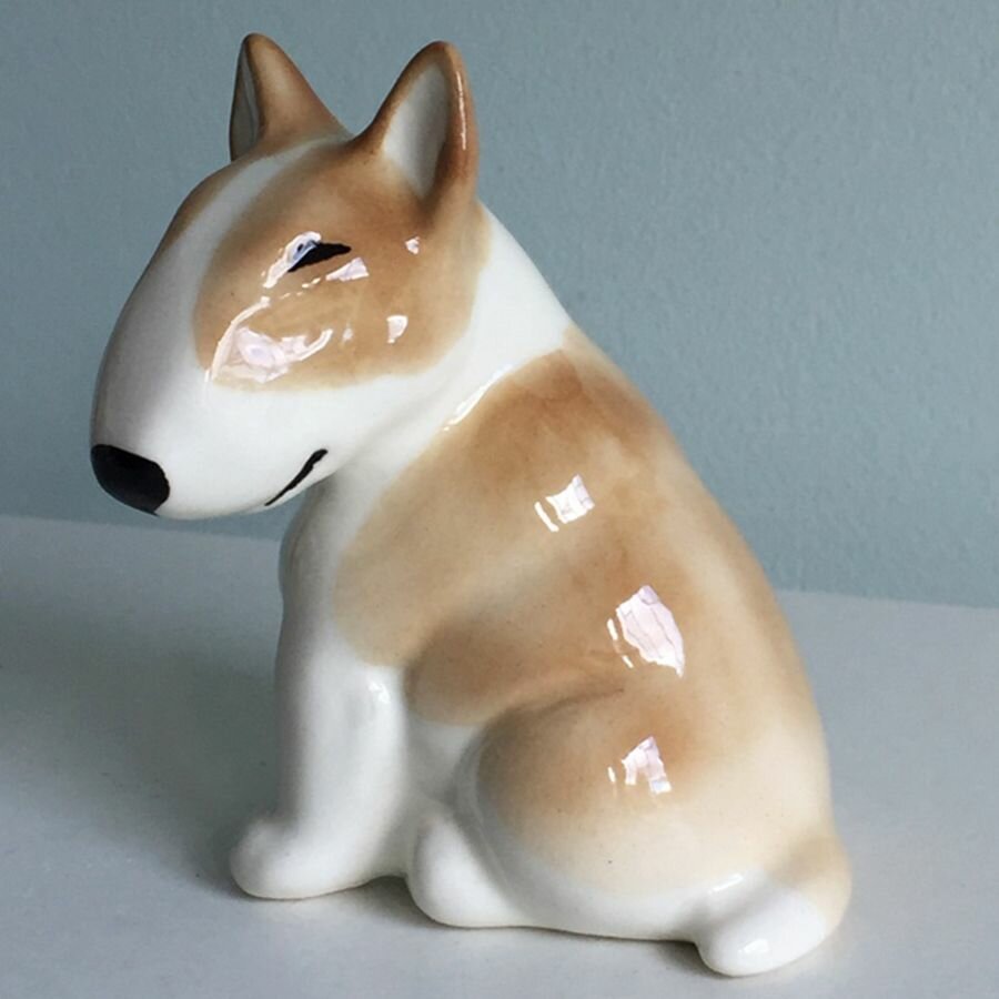 Фаянсовая скульптура Бультерьер пегий mini