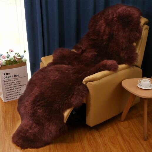 Шкура овечья натуральная, шкура на пол, коврик, накидка на диван,70*200cm