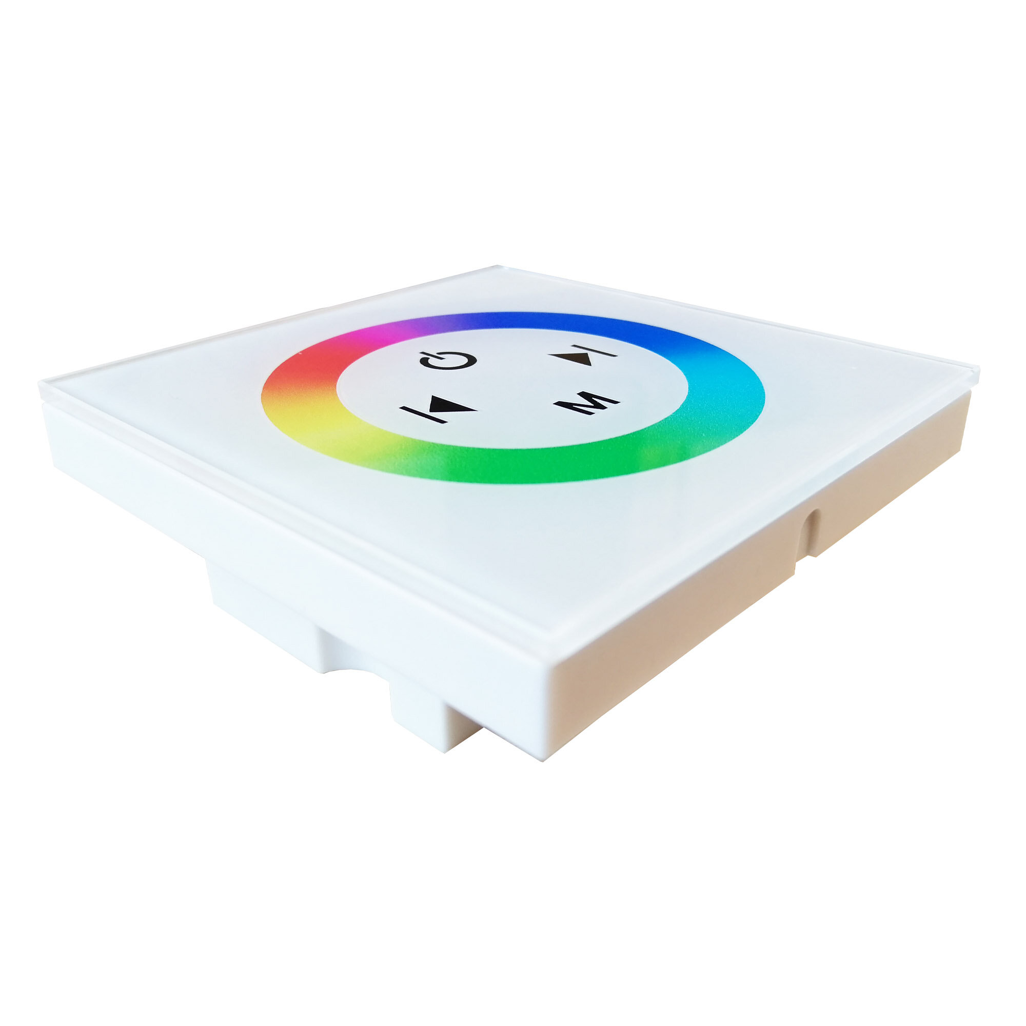 04-09 Контроллер RGB 12В, 144 Вт, встраиваемый с белой многоцветной сенсорной панелью, 86*86*34 мм