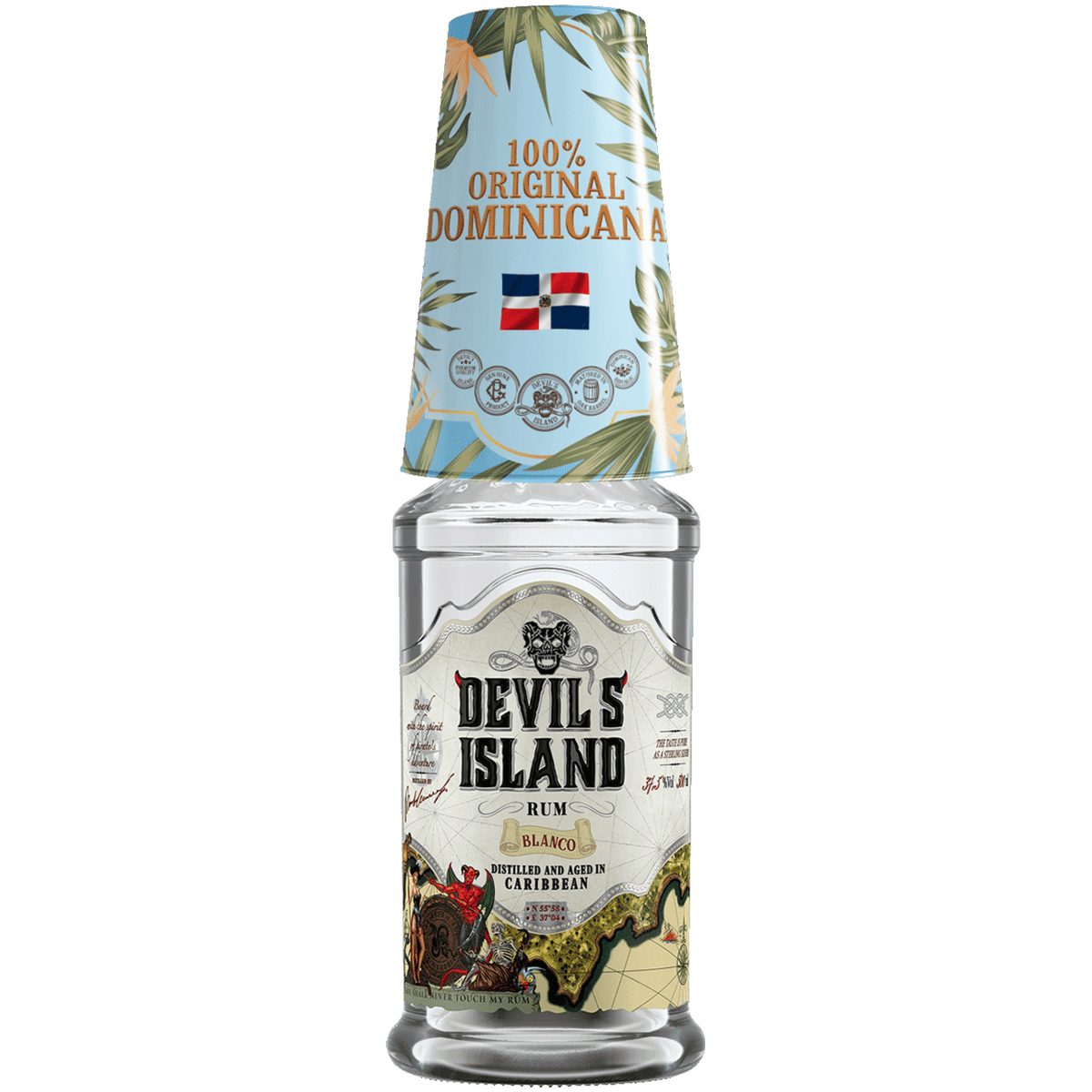 Ром Devil's Island Blanco 0,7 л в подарочной упаковке + бокал