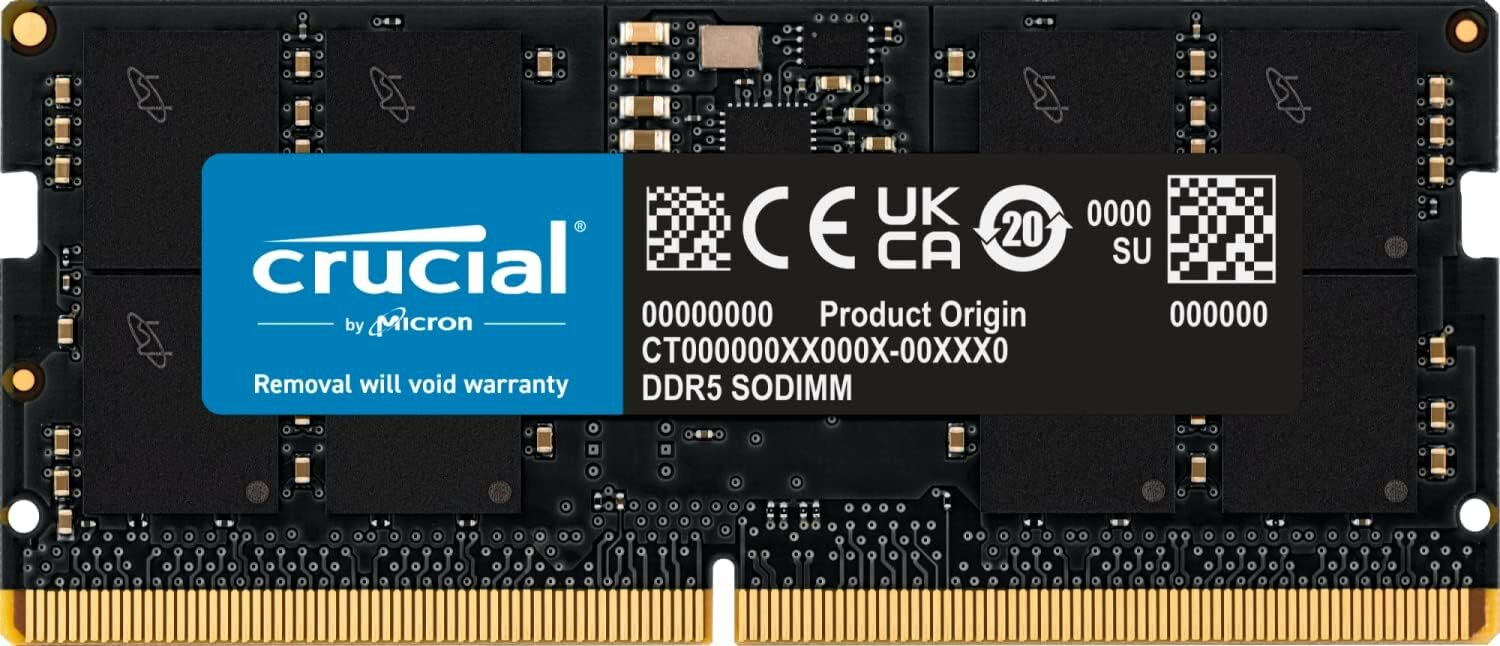 Оперативная память Crucial 16GB DDR5 4800MHz CL40 SO-DIMM (CT16G48C40S5)
