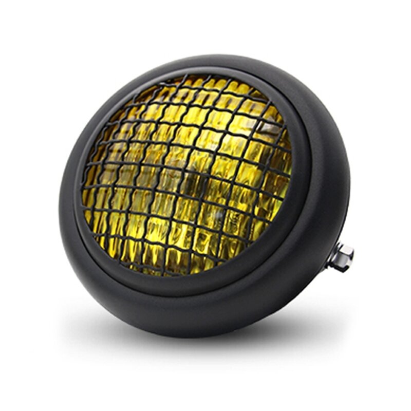 Универсальная мотоциклетная фара в стиле ретро, винтажная круглая сетка для гриля, маска, абажур, передняя лампа мотоцикла, скутера