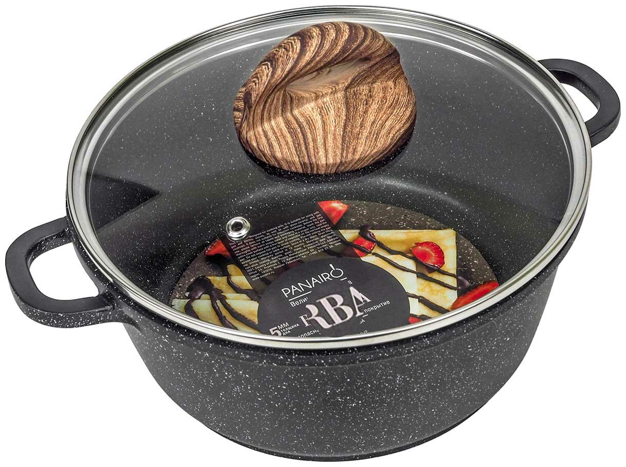 Кастрюля Panairo ECO induction с крышкой и литыми ручками, 2 л, индукция (ECO-KAS-2-AL-K. wd-I)