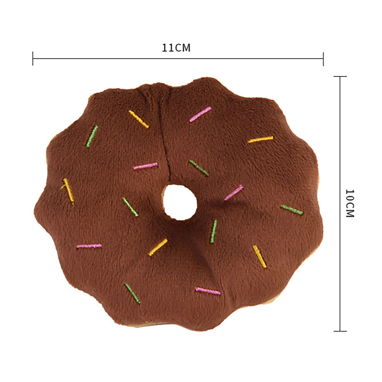 Игрушки-пончики для собак, устойчивые к укусам, скрежетание зубов, снимают скуку, мультяшные милые скрипучие плюшевые игрушки для собак для товаров для домашних животных, коричневый