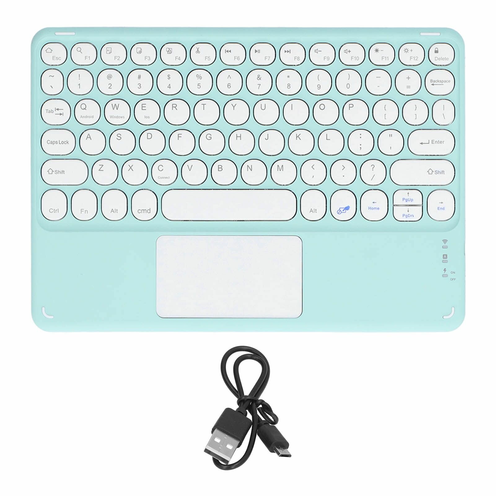 Зеленая беспроводная клавиатура, ультратонкий эргономичный дизайн, круглые колпачки клавиш, беспроводная клавиатура Smart Touch для планшетов и ноутбуков, простое сопряжение