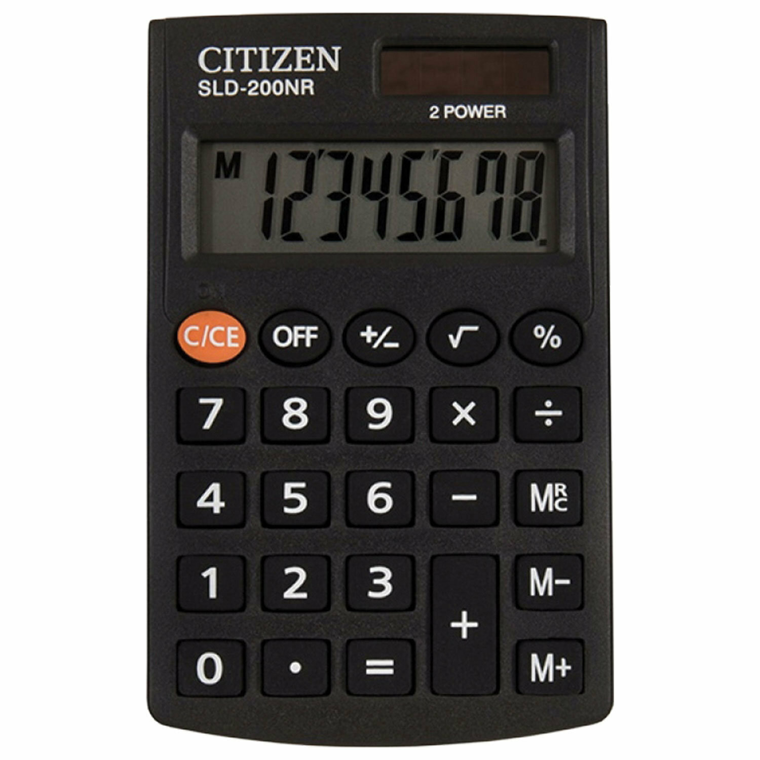 Калькулятор Citizen карманный, 8 разрядов, двойное питание, 98х60 мм (SLD-200NR)