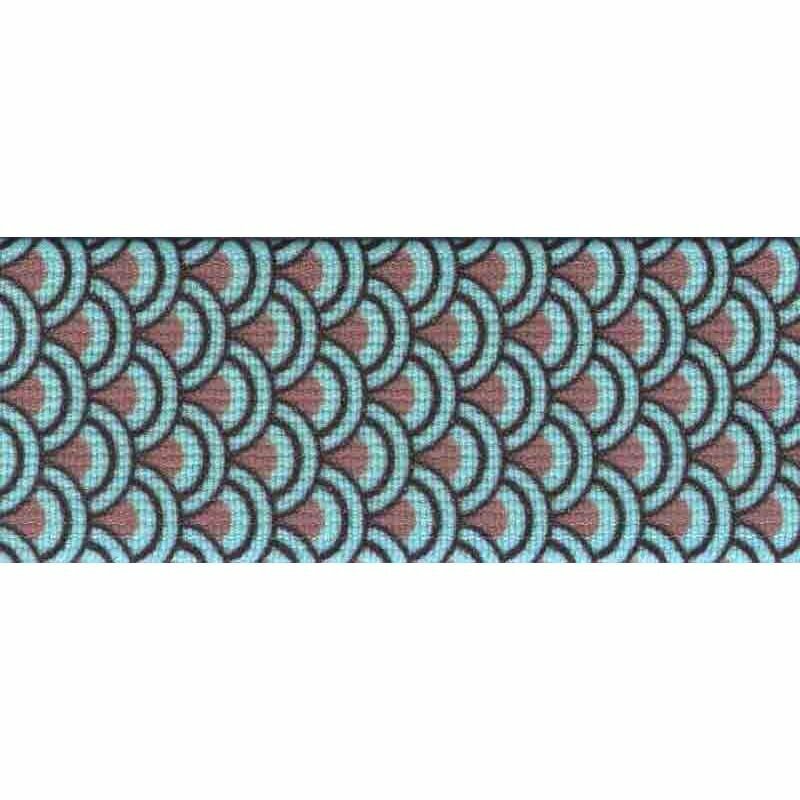 Резинка декоративная SAFISA "Spiral", 30 мм, ментолово-коричневая, 10 м