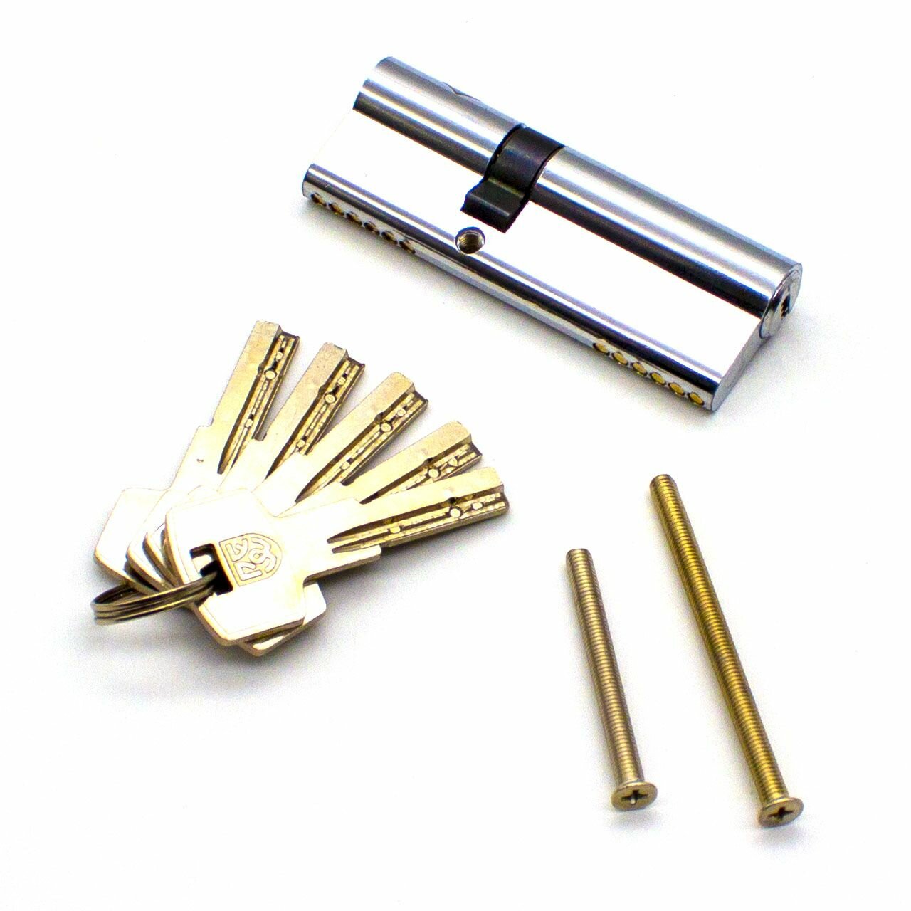 Цилиндр замка ключ/ключ DWF Profi 90 мм (35x55), 5 кл, перфоключ, хром