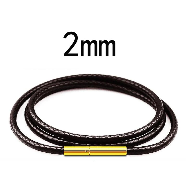 Шнур для ожерелья WarBLade 40-70 см черный кожаный 55cm, Brown 2mm