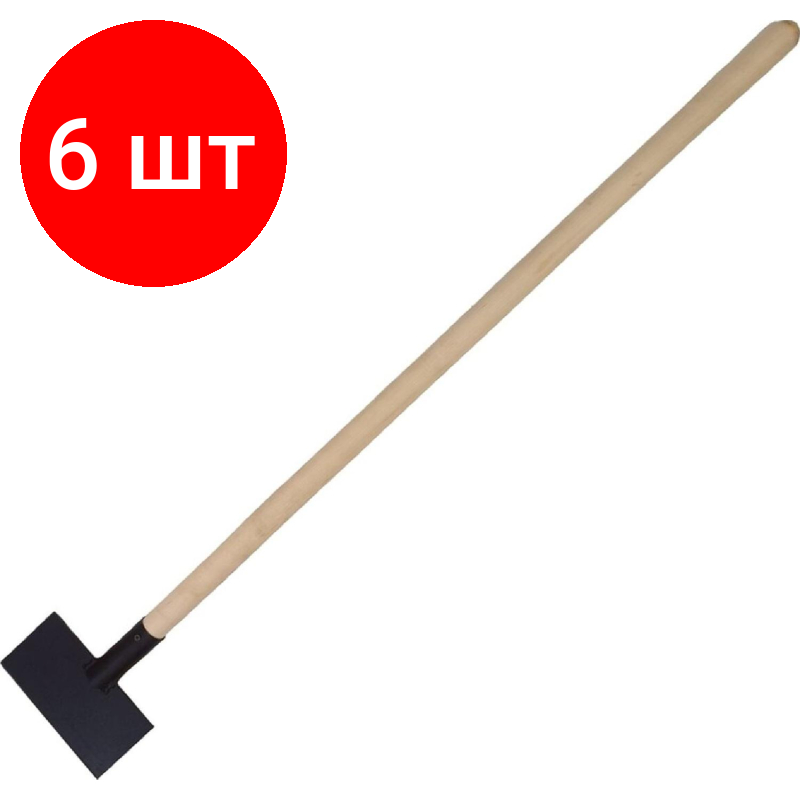 Комплект 6 штук, Ледоруб-скребок (20x100 см) деревянный черенок 1.45 кг