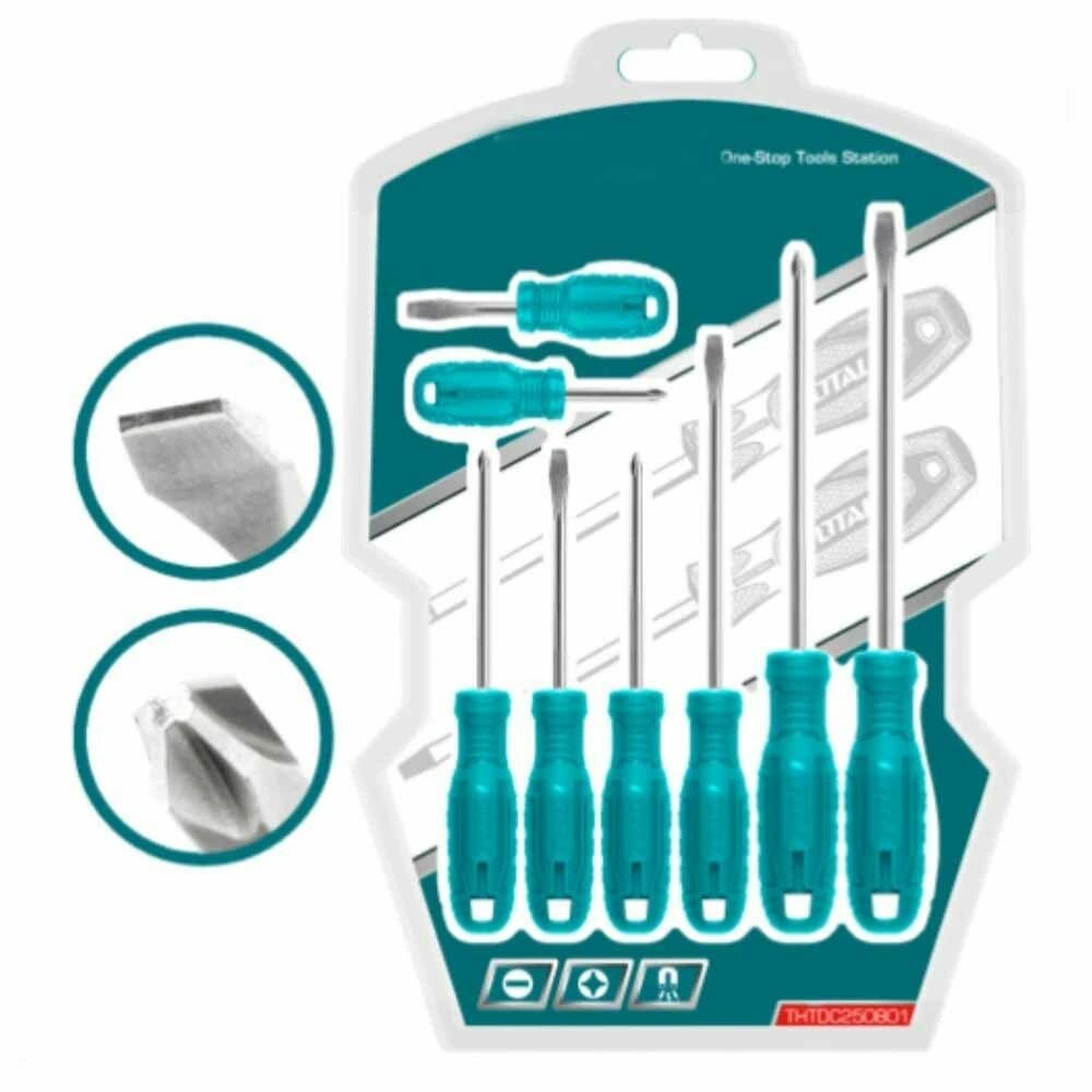 Набор отверток 8шт TOTAL. Плоские 4 шт. , Крестовые 4 шт.