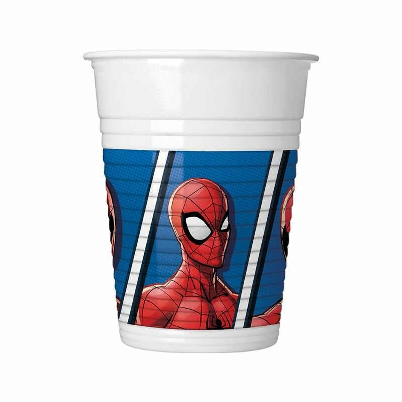 Стаканы пластиковые Procos "Человек-Паук"/Ultimate Spiderman team up, 200 мл, в наборе 8 штук