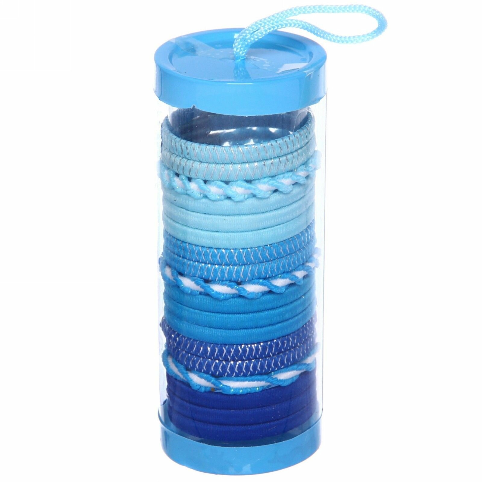 Резинки для волос Кокетка детские в тубе 18 шт "Забава", спиральки, цвет голубой, d 4 см