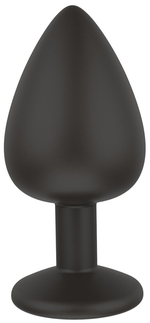 Анальная пробка из силикона с прозрачным кристаллом 7.2 х 3.5, черная - М 3307-02