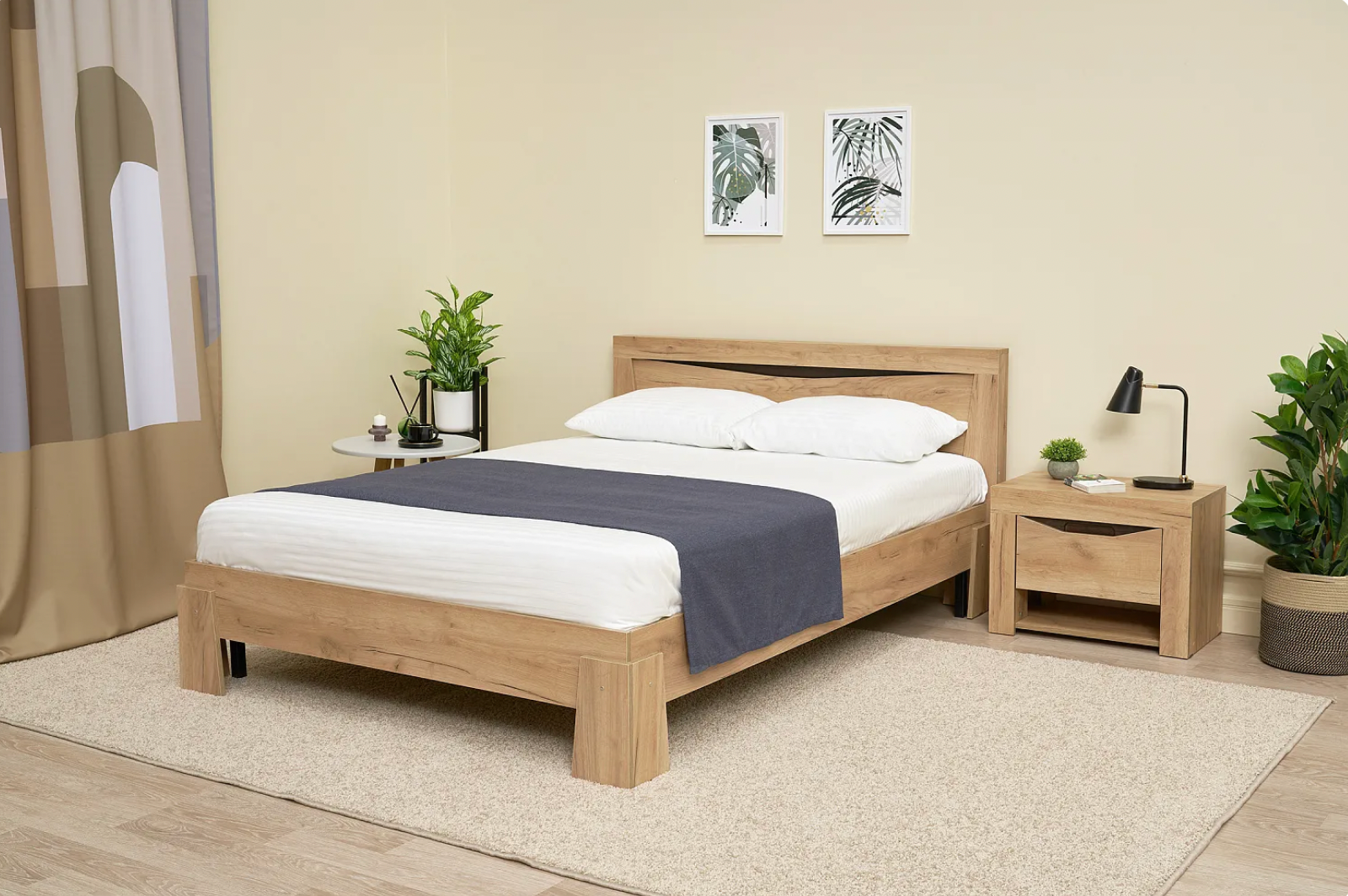 Кровать "Паола" КР 702 (1500х844х2120 мм) с ортопедом, дуб крафт золото