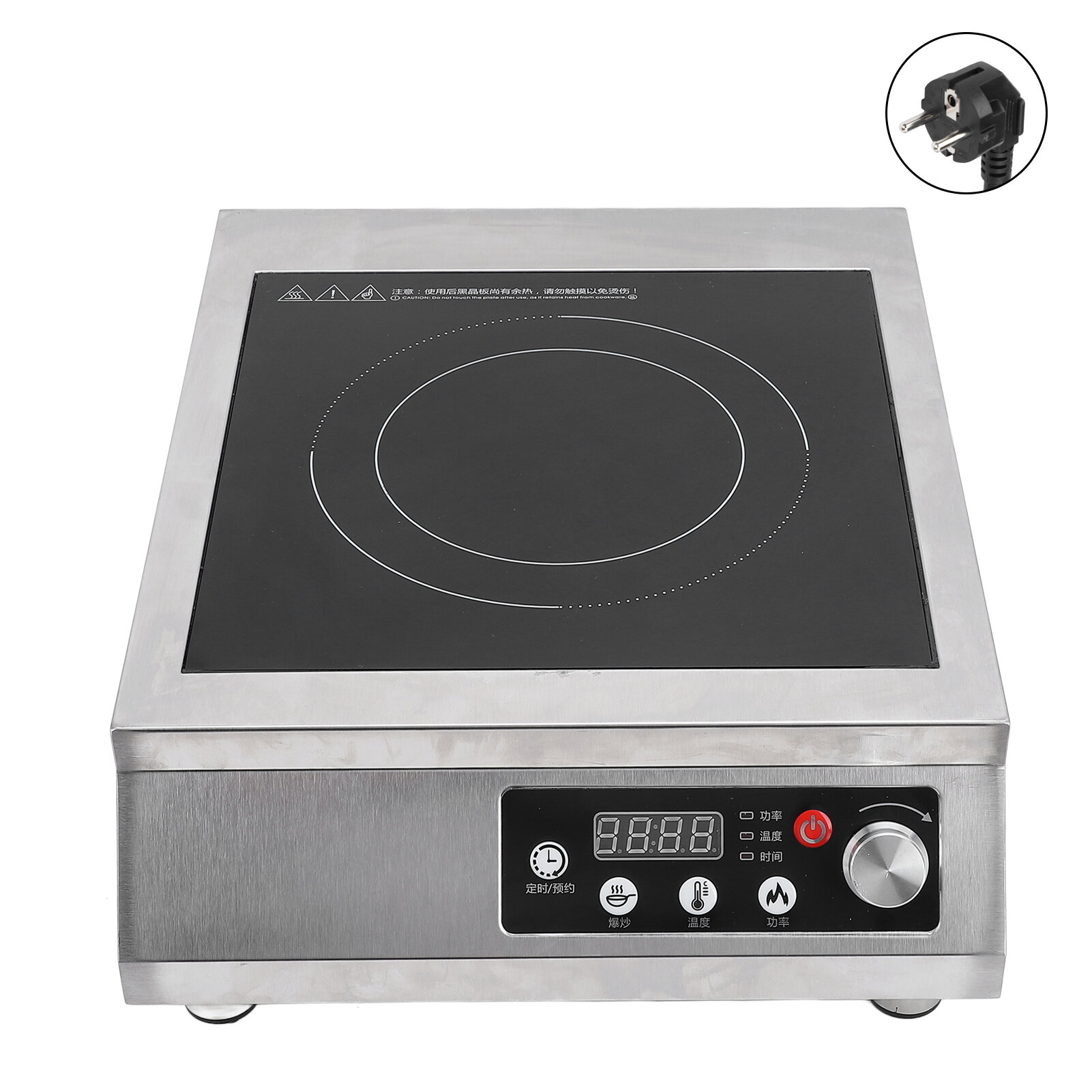3500 Вт портативная индукционная варочная поверхность, настольная горелка, индукционная плита с угловой панелью управления, легко моется, плоская поверхность, вилка ЕС 220 В