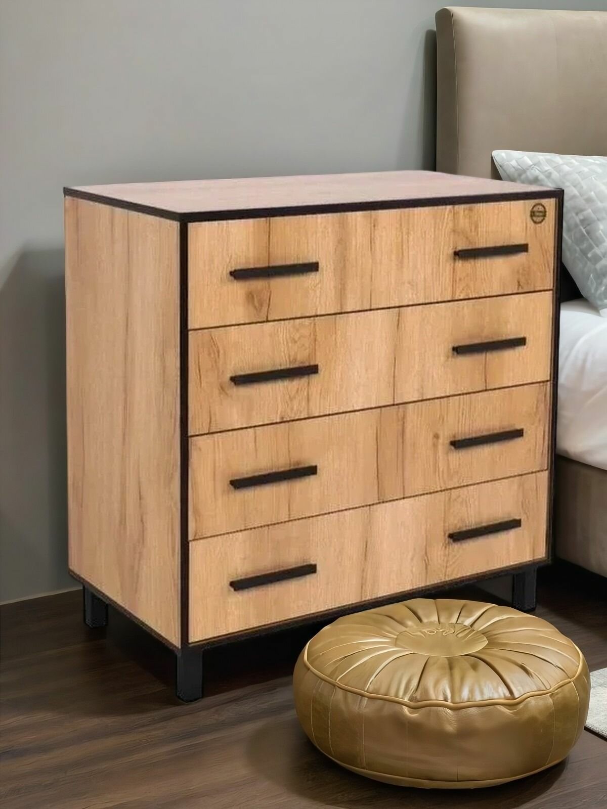 Комод для одежды Лофт 8 с ящиками 90х50х90 см, Дуб Крафт Золотой