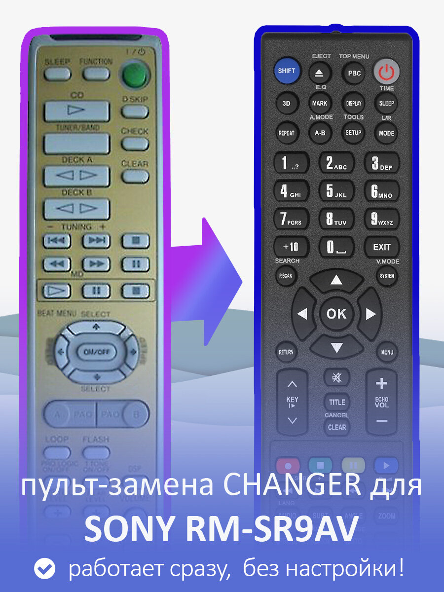 Пульт-замена для SONY RM-SR9AV