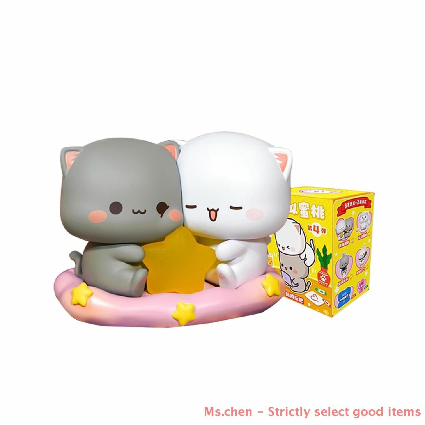 Коллекционная фигурка Слепая коробка Mitao Cat with Love Series 4 Blind Box Figures Toy，Случайная доставка 1